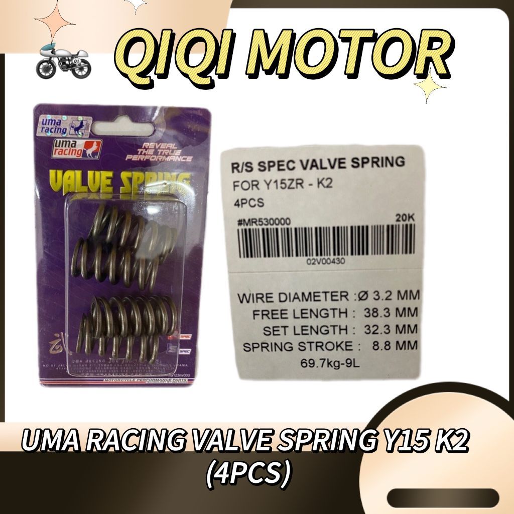 UMA RACING Y15 VALVE SPRING K2 R/S SPEC 4PCS WIRE DIAMETER 3.2MM SPRING ...