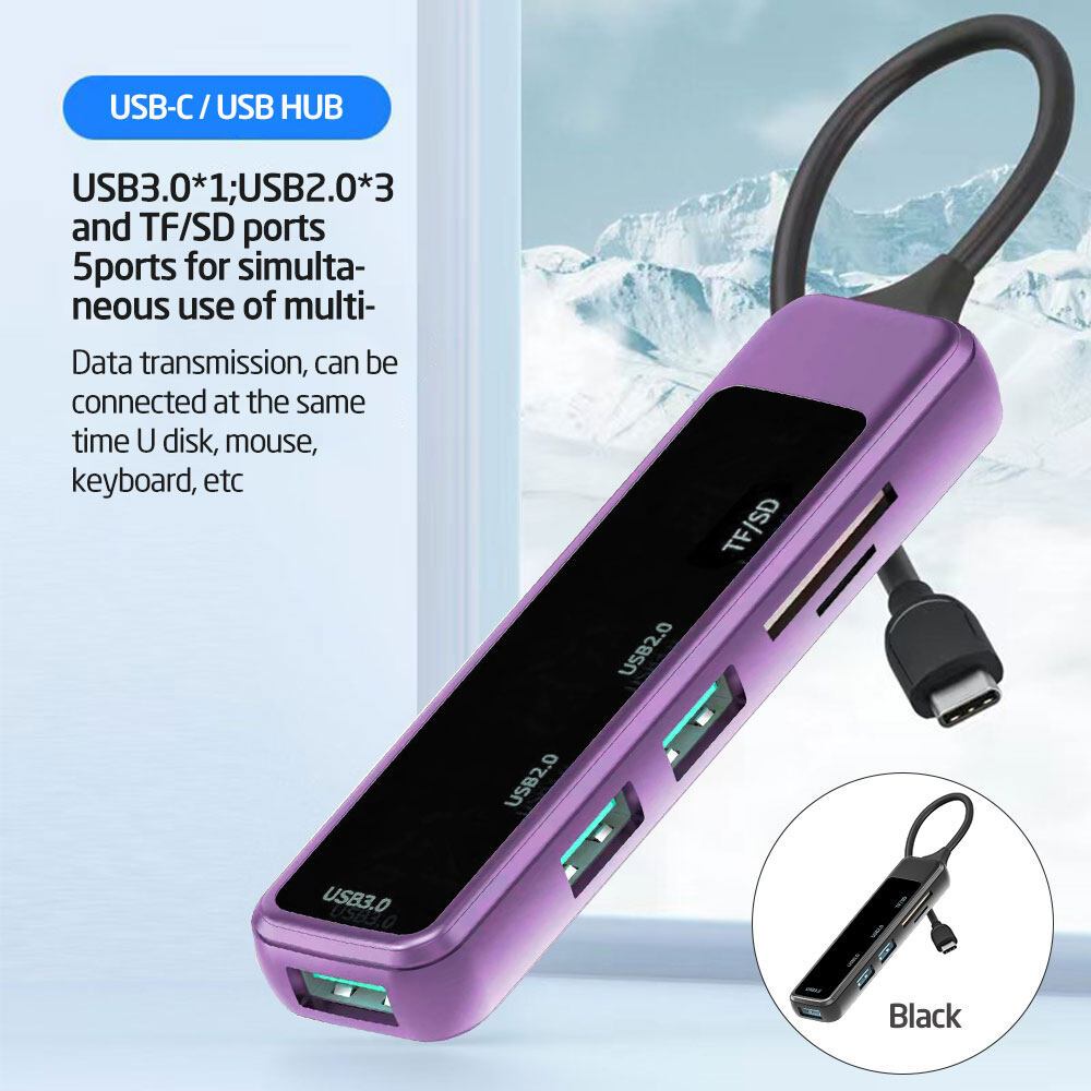 USB C/USB Hub 5-1 Multiport Adapter dengan 1 USB 3.0 port/2 USB 2.0 ...