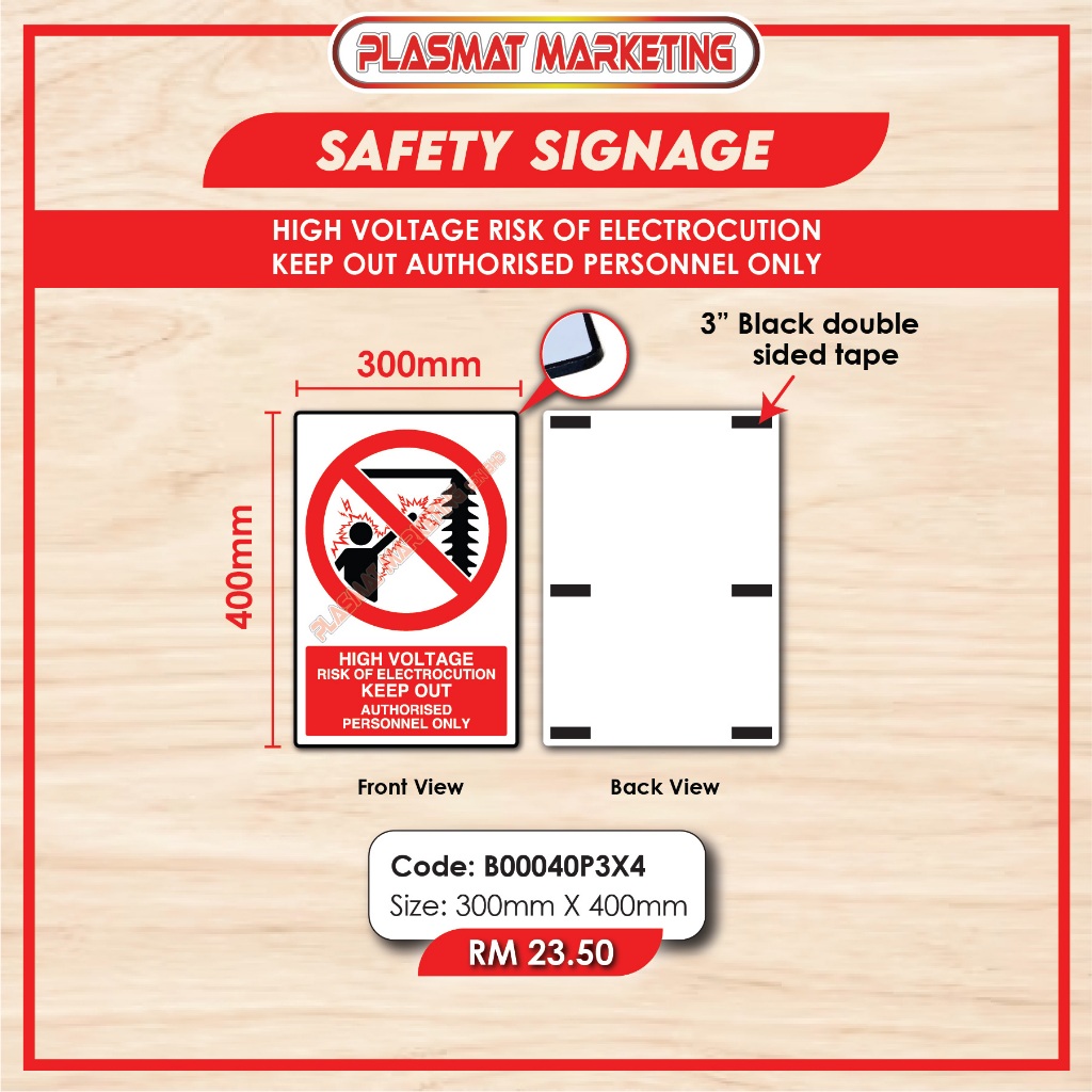 Safety Sign. High Voltage Risk Of Electrocution Keep Out Authorised ...