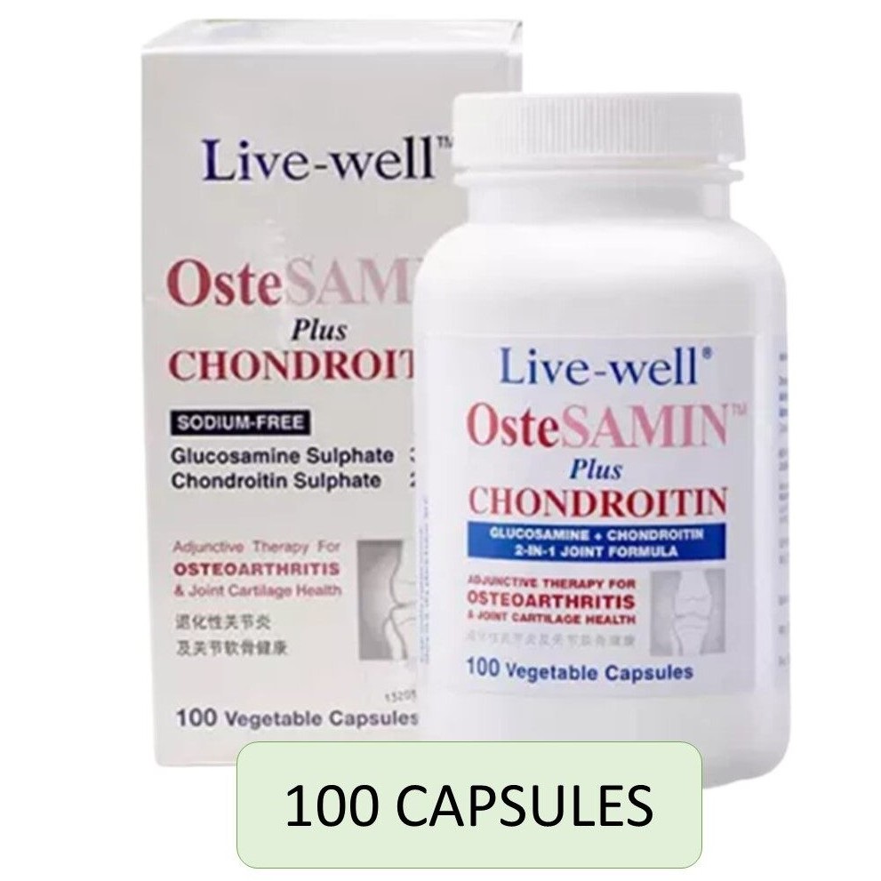 LIVE WELL OSTEOSAMIN + CHONDROITIN 100S [JOINT PAIN/FLEXIBILITY ...