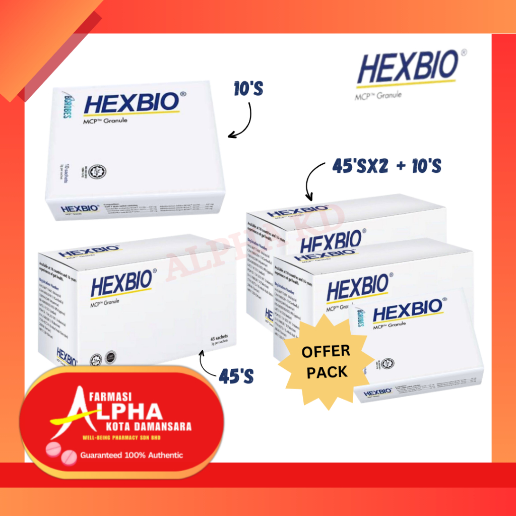 Hexbio MCP Granule Probiotic 3g 10s / 45s / 2x45s foc 10s ) | Shopee ...