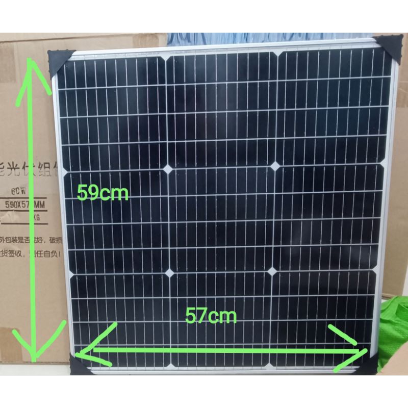 60W Solar Panel with MC4 and Diode*Monocrystalline*FREE 12V LED Light ...