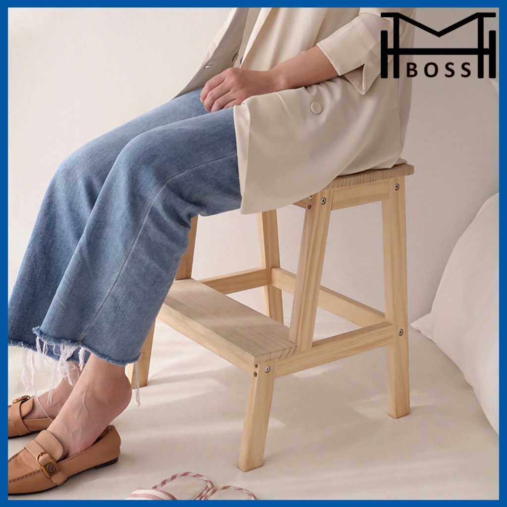 ASPEN STEP STOOL WOODEN STOOL BANGKU TANGGA LADDER STOOL BEDSIDE STOOL ...