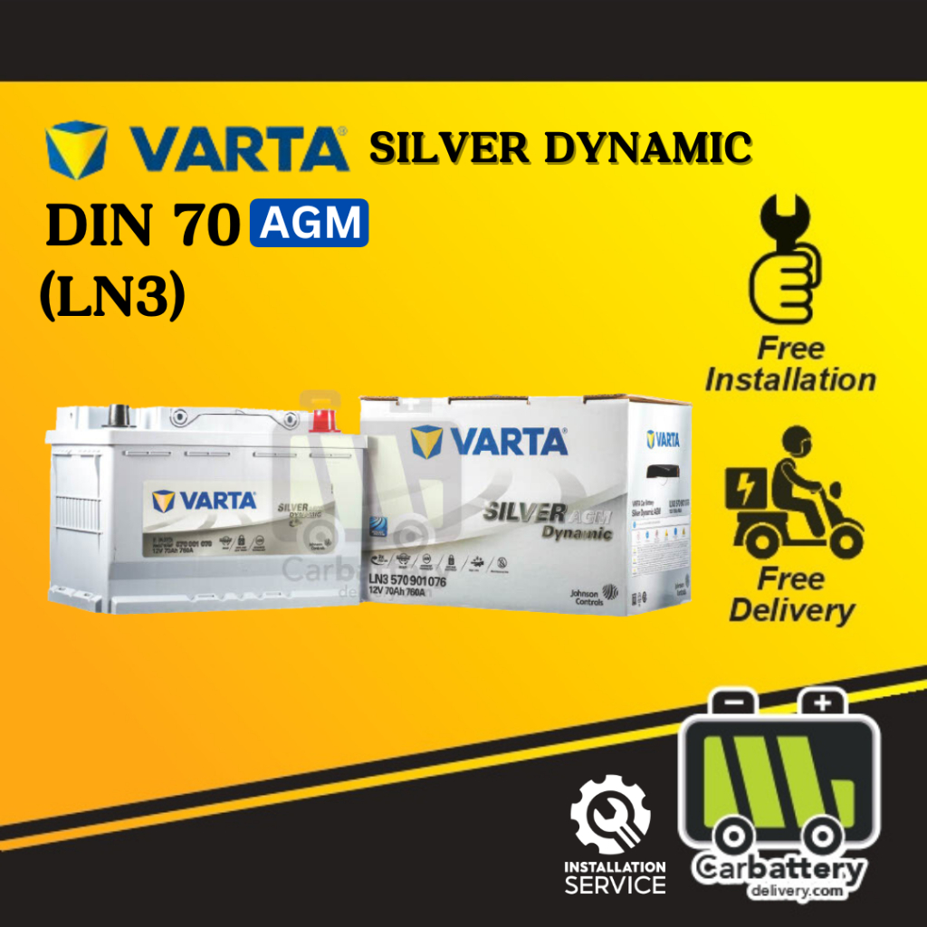[Installation Provided] Varta AGM DIN70 LN3 Auto Start Stop Car Battery Bateri Kereta OEM Brand ...