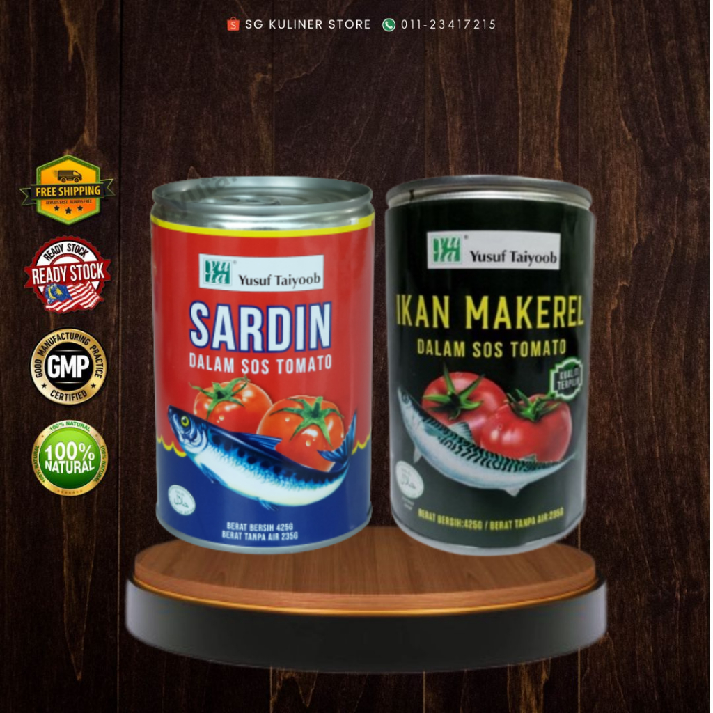 YUTA IKAN SARDIN/ IKAN MAKERAL DALAM TIN PRODUK MUSLIM | Shopee Malaysia