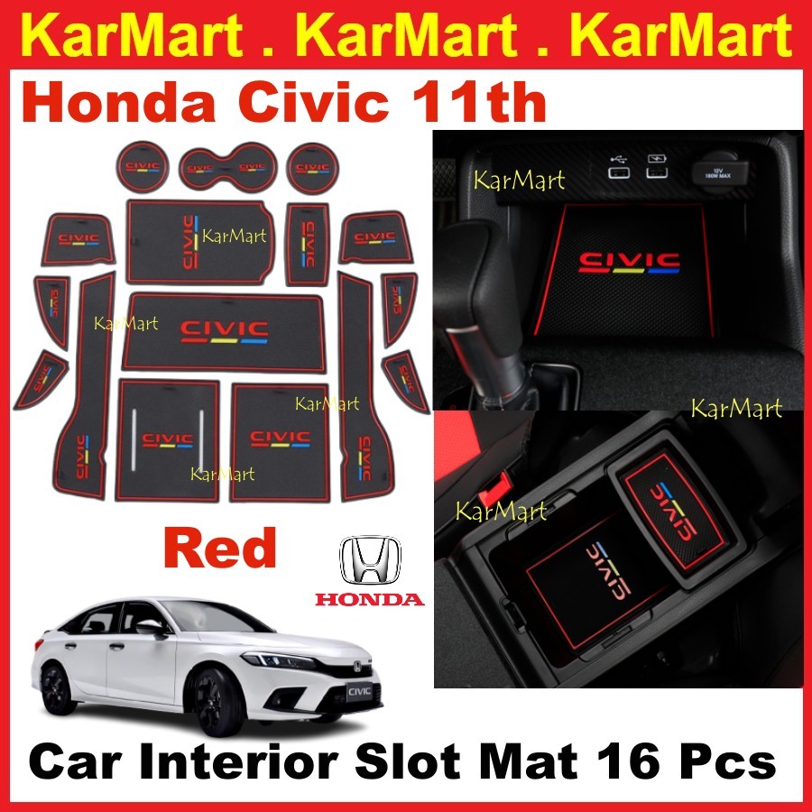Honda Civic FE 2022 2023 2024 Interior Slot Mat Anti-slip Mat Cover 11th Civic FE 1.5E 1.5V 1 ...