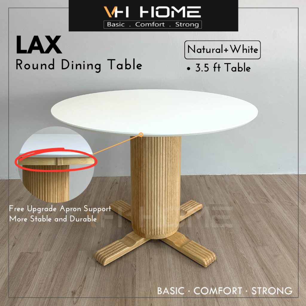 LAX Round Dining Table 2.5FT/3FT/3.5FT/4FT Special Modern Design Meja ...