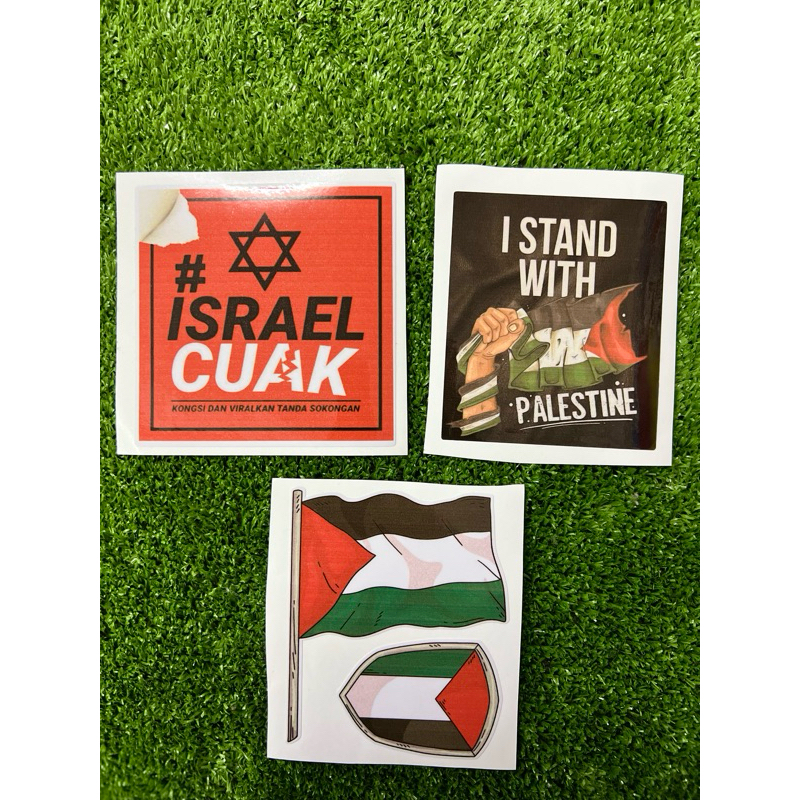 sticker i stand with palestine + israel cuak | Shopee Malaysia