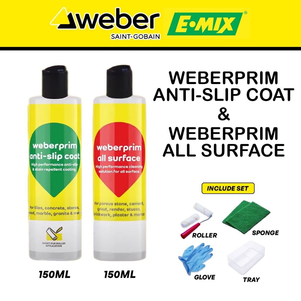 Weber Weberprim Anti-Slip Coat & Weberprim All Surface 150ML (SET) | Shopee Malaysia