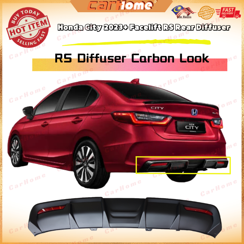 Honda City Facelift 2023+ Rear RS Diffuser Carbon Look Genius Original ...