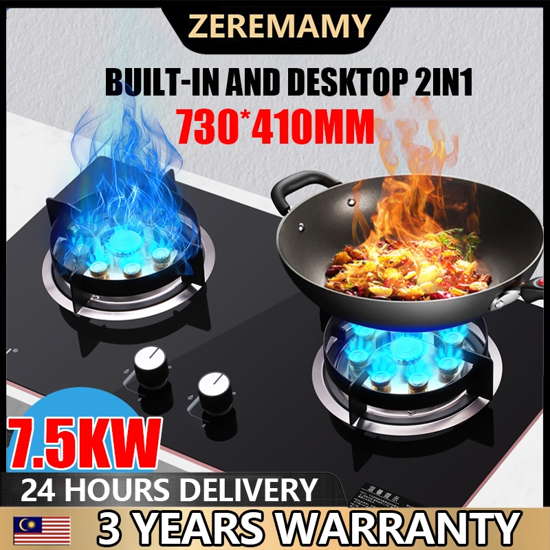 MY STOCK🚚Tempered Glass Gas Stove Build In / Tabletop with 2 Burner ...