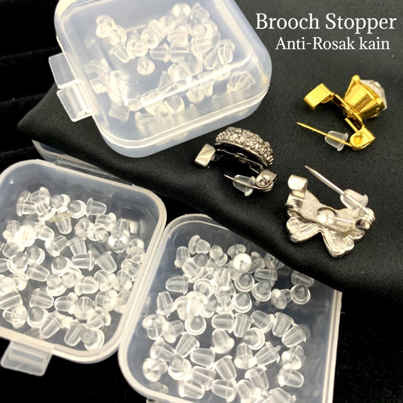 Elegant Brooch [Free BOX] Brooch Stopper Silicone Rubber Anti-Rosak ...