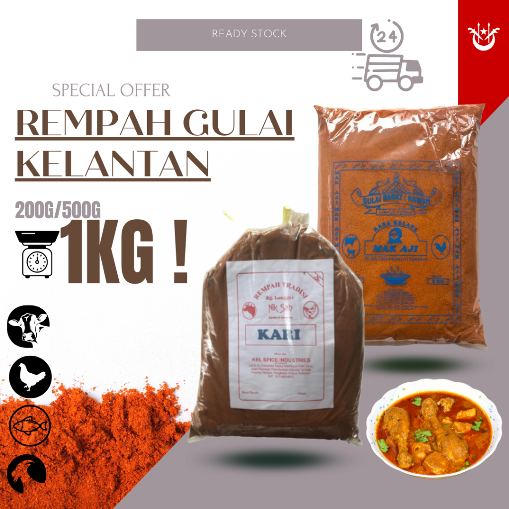 Rempah Gulai Asli Kelantan | Rempah Nik Sah | Rempah Mak Aji | Kari ...