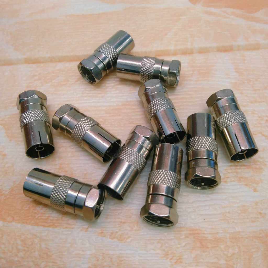 TV RF Female Socket to F Type Screw Male Plug Adapter Converter Coax TV ...