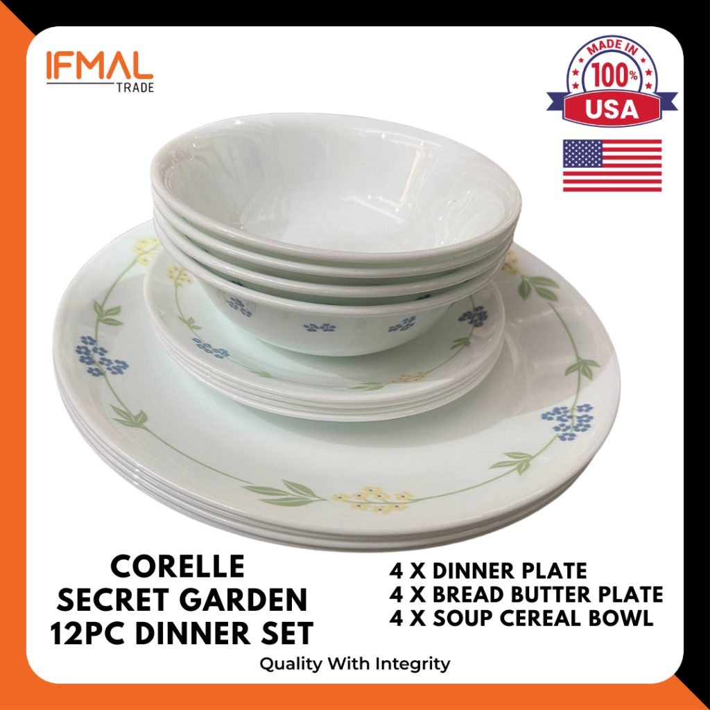 (Ready Stock!!) Corelle Secret Garden 12pc Dinnerware Set | Livingware ...