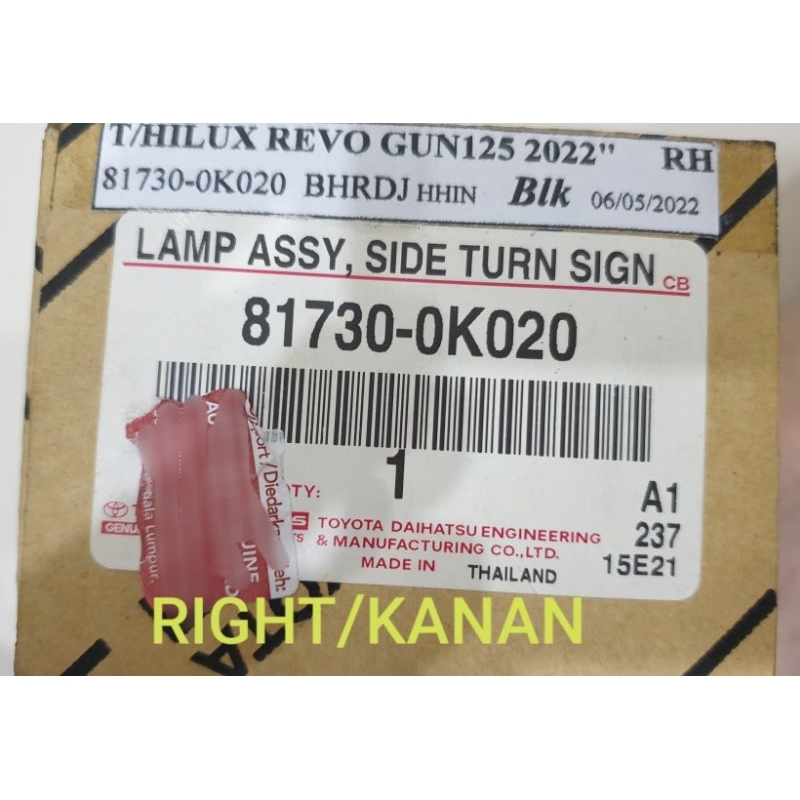 ORIGINAL TOYOTA HILUX REVO , ROCCO ROGUE TRD SPEC SIDE MIRROR LAMP ...