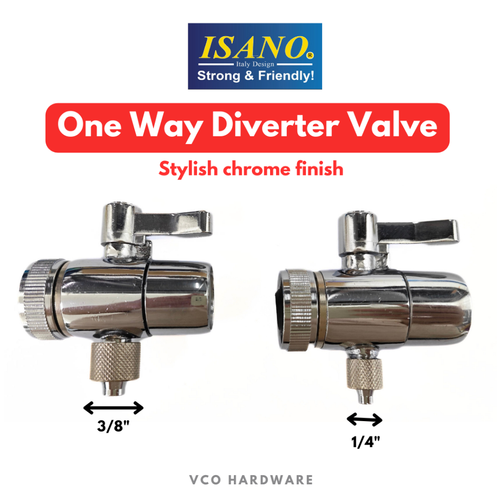 Isano 1/4" / 3/8" One Way Diverter Valve Water Filter/Hose Adapter ...