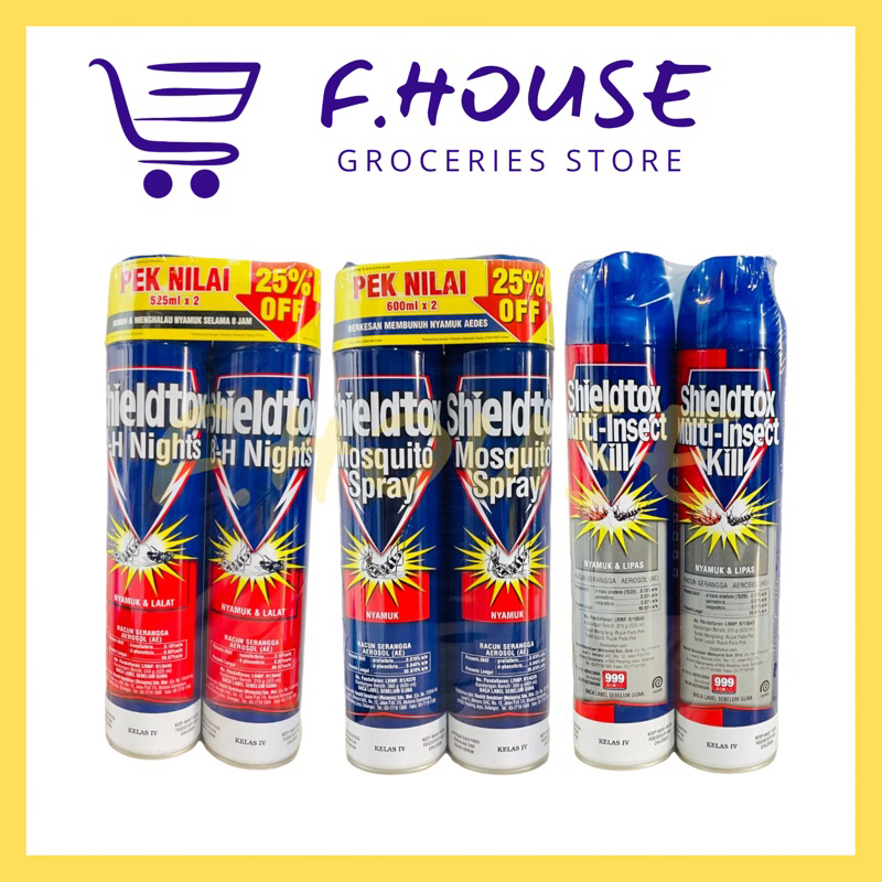 Shieldtox Mosquito Aerosol Spray Twin Pack (525ml X 2’s) | Shopee Malaysia