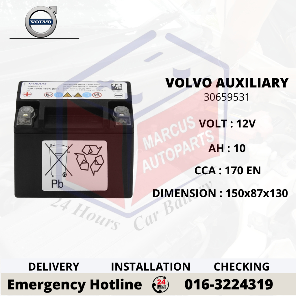 VOLVO AGM 12V 10AH | 170 EN START STOP AUXILIARY BATTERY | Shopee Malaysia