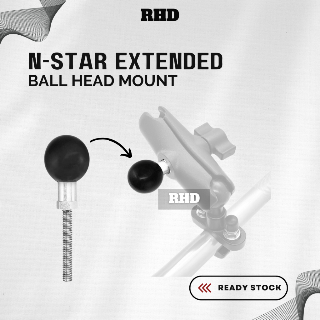 N-Star Extended Ball Head Adjustable Arm Bracket Accessories Motorcycle ...