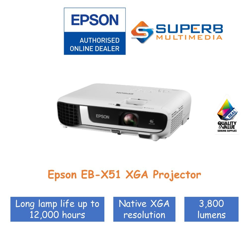 Epson EB-X51 and EB-X52 XGA 3LCD Projector [V11H976052] | Shopee Malaysia