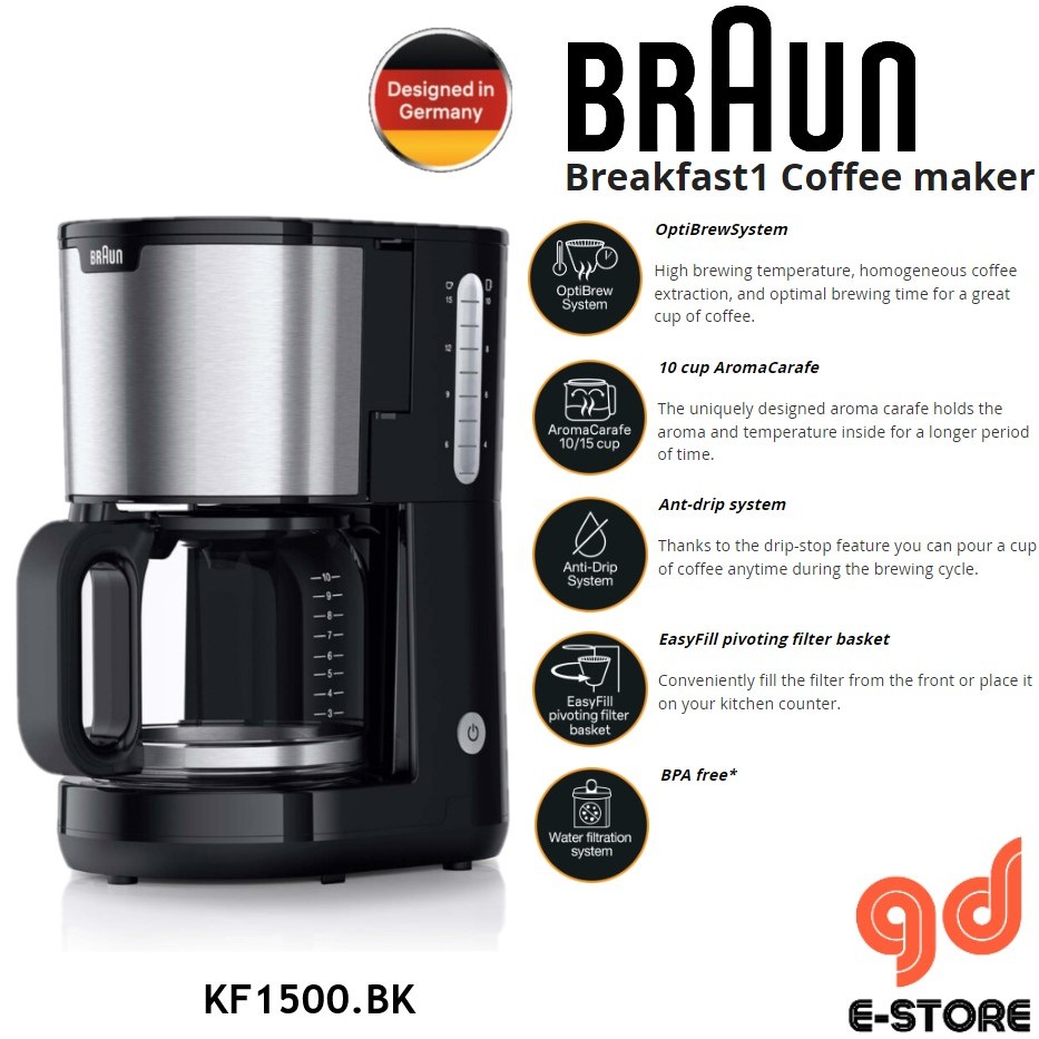 Braun PurShine Drip Coffee Maker KF1500BK | Shopee Malaysia