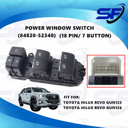 TOYOTA HILUX REVO GUN125 GUN126 POWER WINDOW SWITCH MAIN (18 PIN/ 7 ...