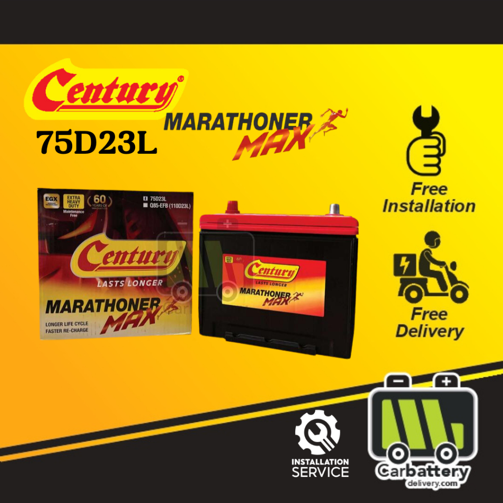 [Installation Provided] Century Marathoner Max 75D23L Car Battery ...