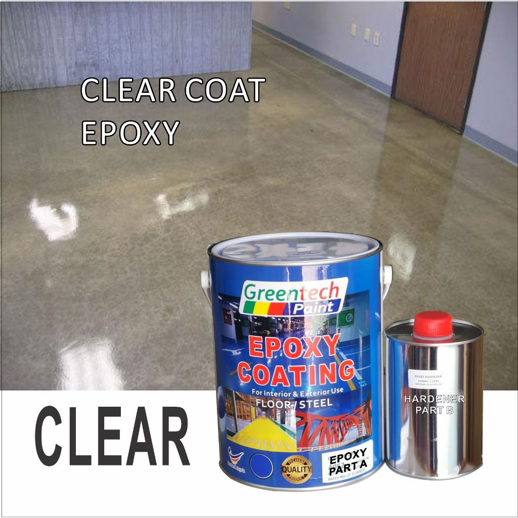 CLEAR EPOXY 1L Epoxy paint ( GREENTECH EPOXY ) Cat Lantai / TILES Floor ...