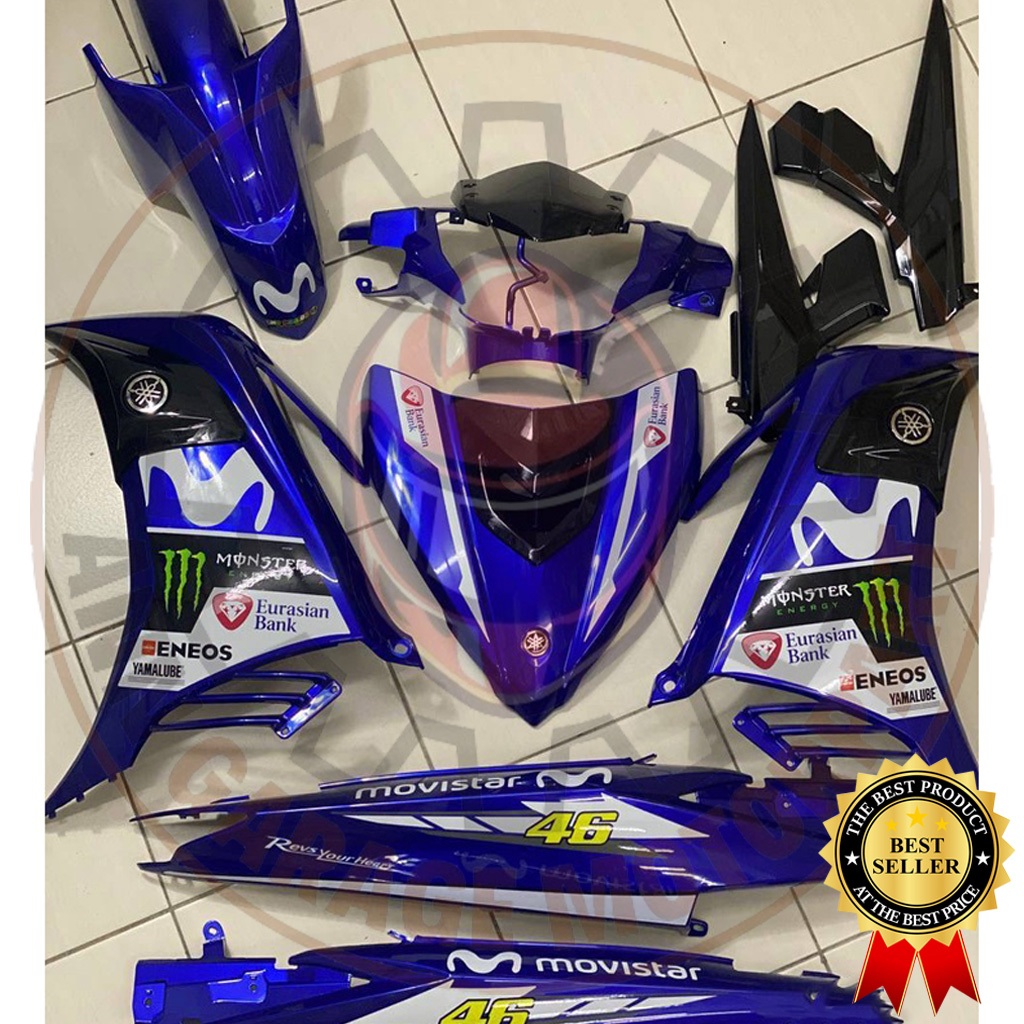 YAMAHA LC LC135 V6 V7 DPBMC BIRU MONSTER MOVISTAR 46 - COVERSET BODYSET ...