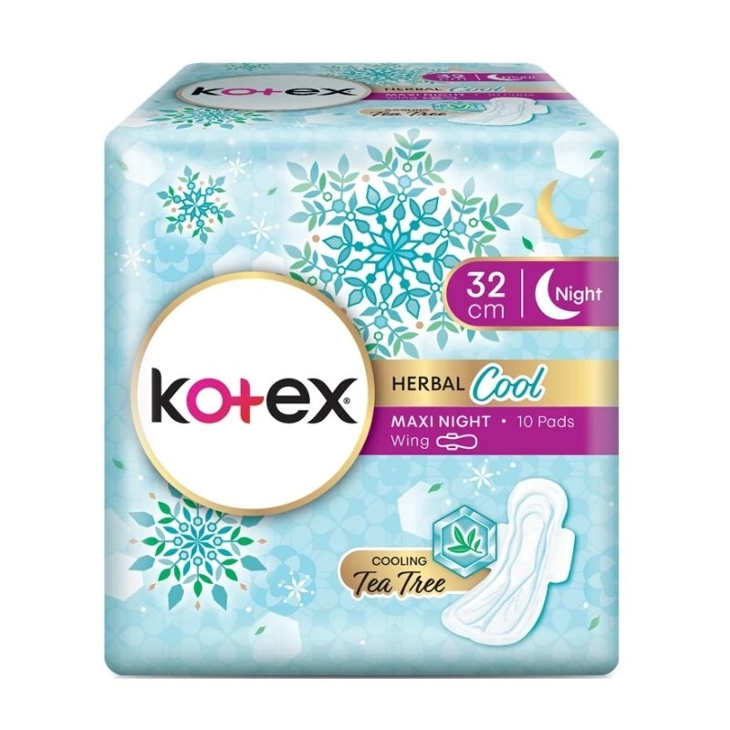 Kotex Natural Care Maxi Night Wing Herbal Cool 32cm (10pcs) | Shopee ...