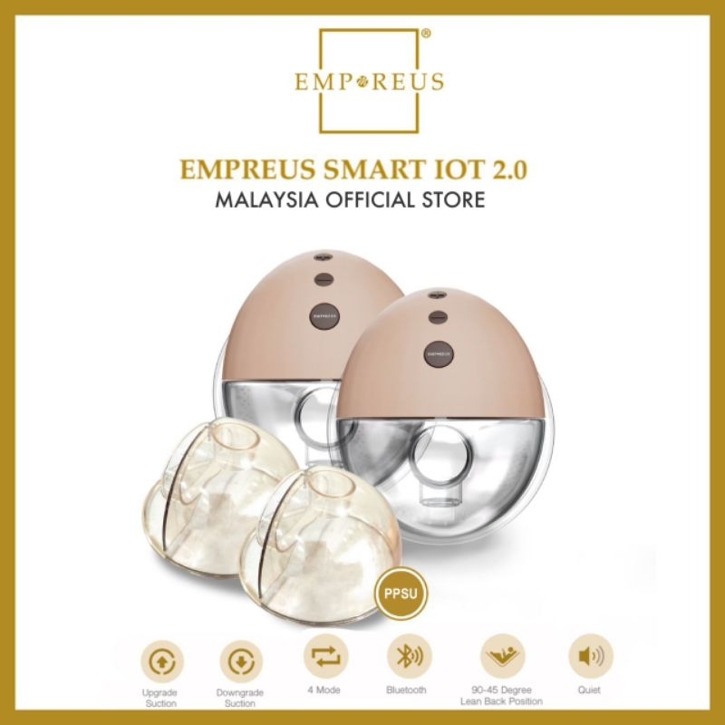 (OFFICAL STORE) EMP.REUS/EMPREUS SMART IOT PPSU GOLD SERIES WEARABLE BREAST PUMP (DOUBLE UNIT ...