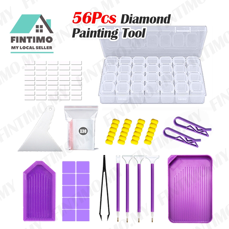 【MY】56PCS DIY Diamond Painting Tools Kit Set Diamond Tool Box Sticky ...