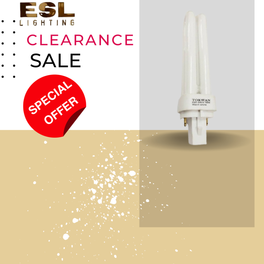 🌸READY STOCK🌸 ESL LIGHTING / LIGHT BULB PLC 2U 18W TOKWAN / WARMWHITE ...