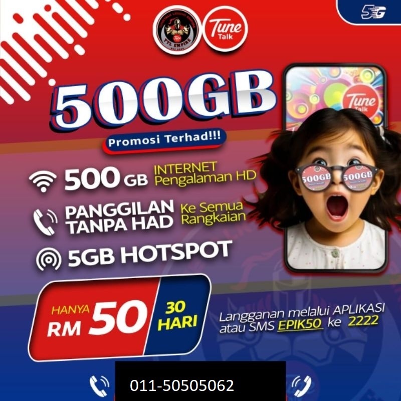 SIMKAD TUNETALK EPIK 5G&4G!! NEW PLAN PAKEJ 500GB Unlimited Data ...