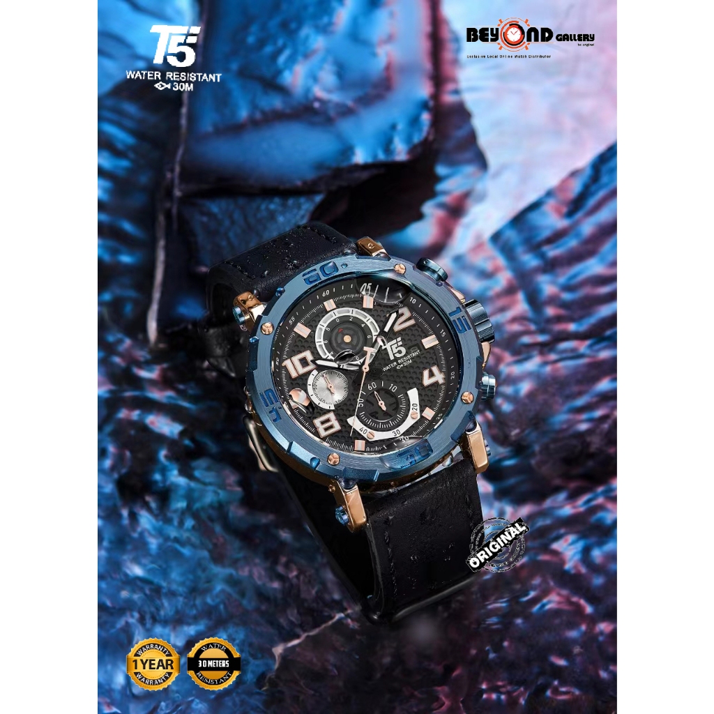 T5 Watch Original (Malaysia) TH4020G Chronograph Date Genuine Leather ...