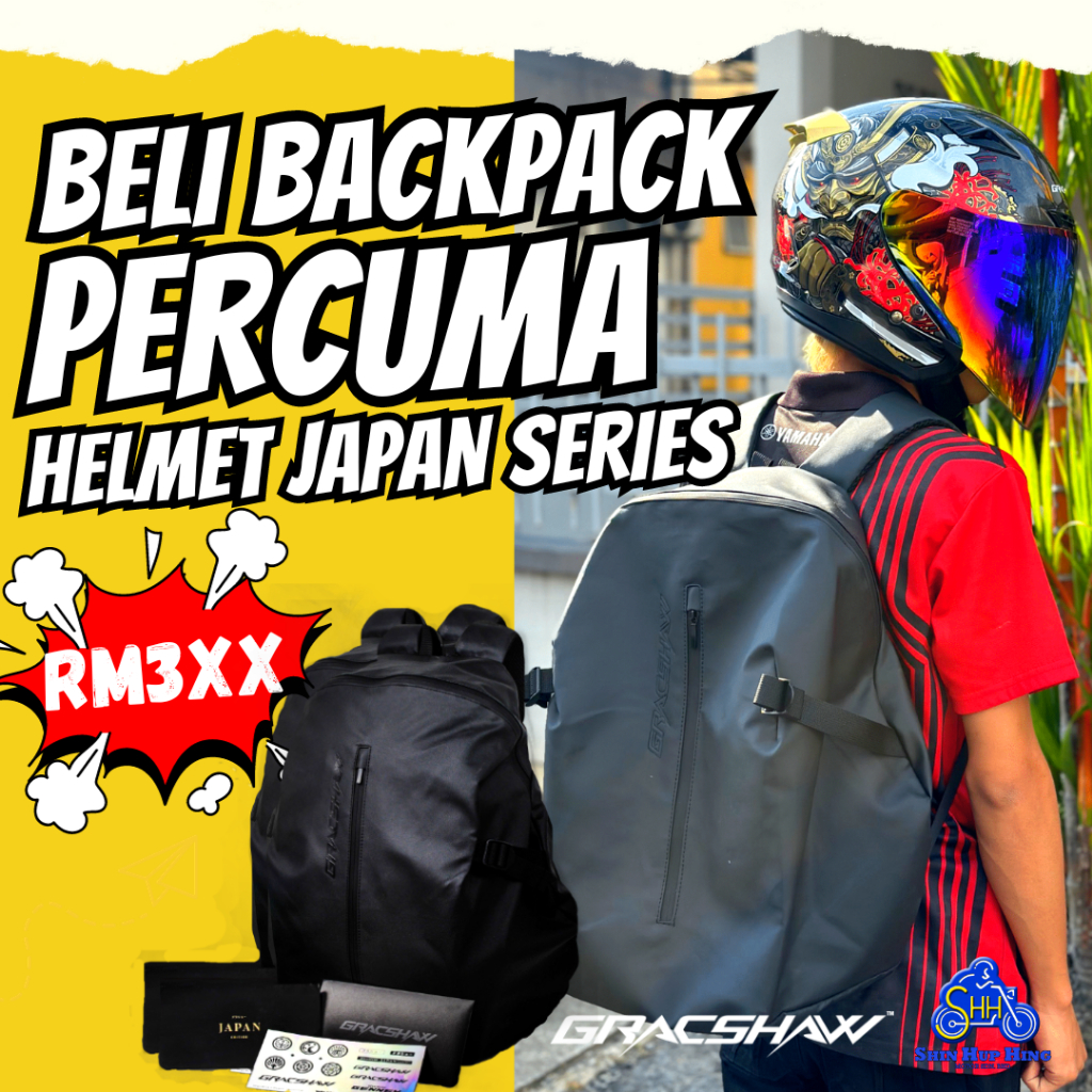 BUY BACKPACK FREE HELMET JAPAN SERIES BACKPACK EXCLUSIVE BLACK PREMIUM ...