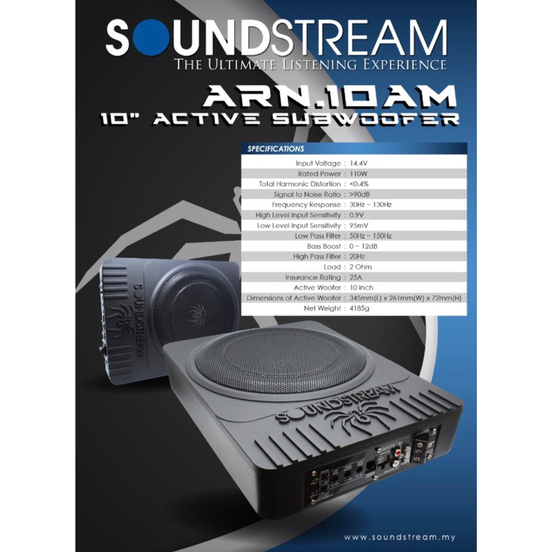 SoundStream original 10”inch Super Flat model Active Underseat ...
