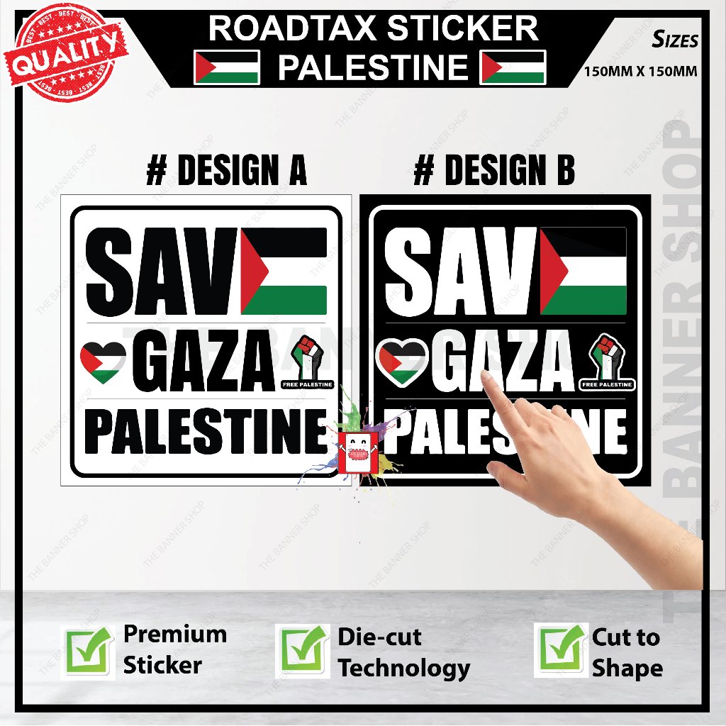 Palestine Roadtax Sticker, Palestine Car Sticker, Solidariti Palestin ...