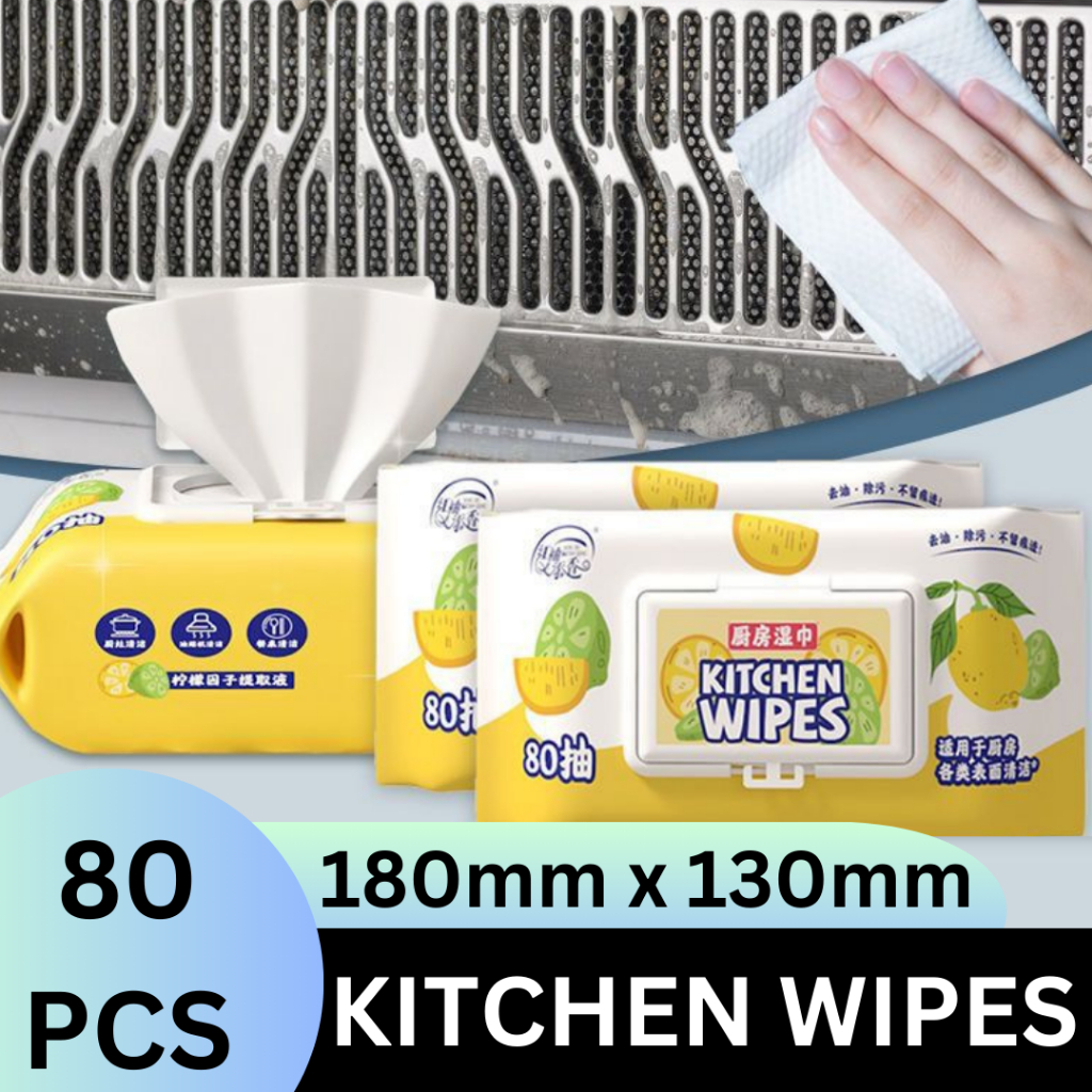 80pcs Kitchen Cleaning Wipes Strong Decontamination Kitchen Wipes ...