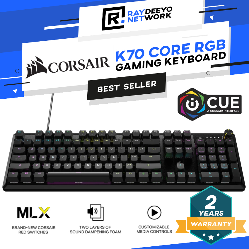 Corsair K70 CORE RGB Mechanical Gaming Keyboard [Corsair MLX Red Switch ...