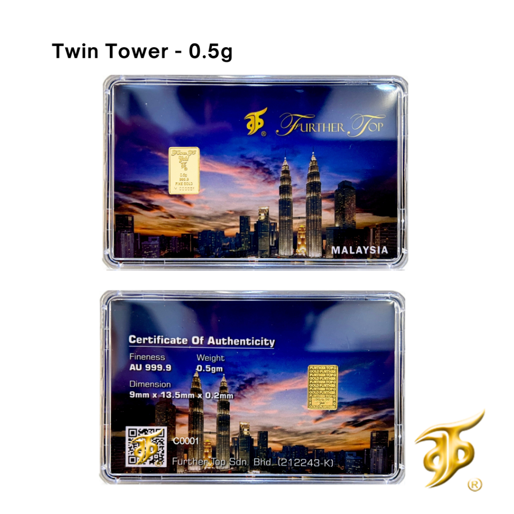 Gold Bar ( 0.5g / 1g ) 999.9 Further Top - KLCC TWIN TOWER (Emas | 小金条 ...