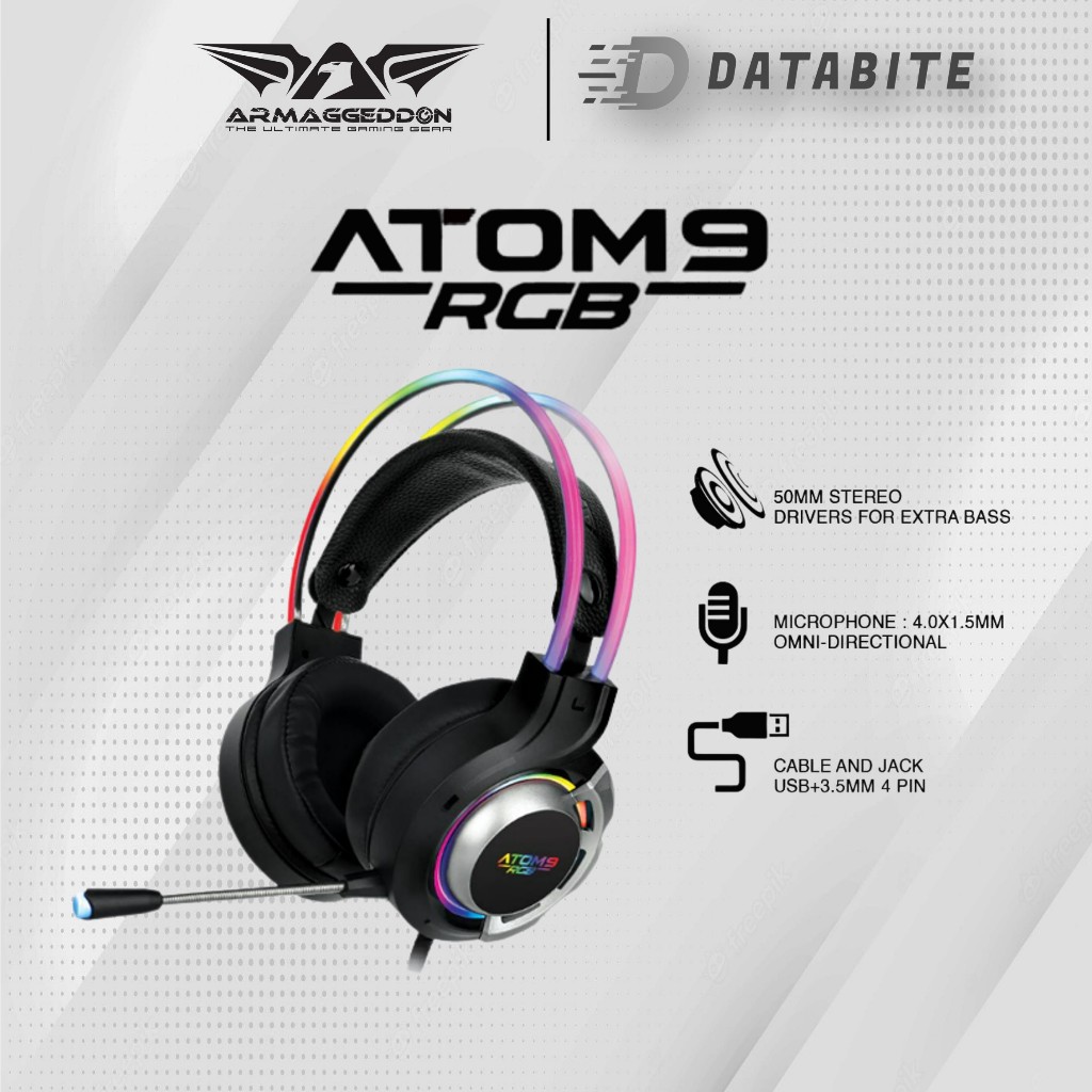 Armaggeddeon Gaming Headphone Atom 9 RGB Gaming Headphone 2.1 Stereo ...