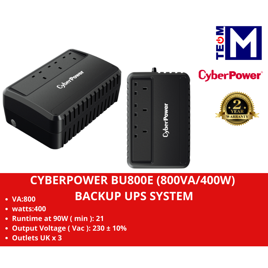 CYBERPOWER BU800E (800VA/400W) - BACKUP UPS SYSTEM | Shopee Malaysia