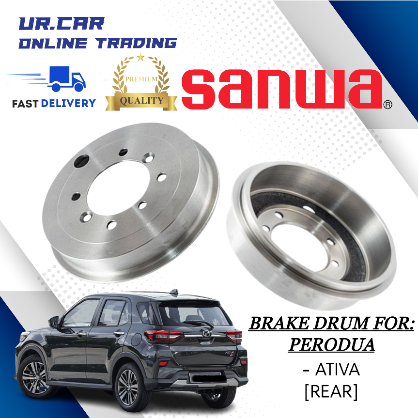 SANWA PERODUA ATIVA REAR (BELAKANG) BRAKE DRUM 100% ORIGINAL FROM JAPAN ...