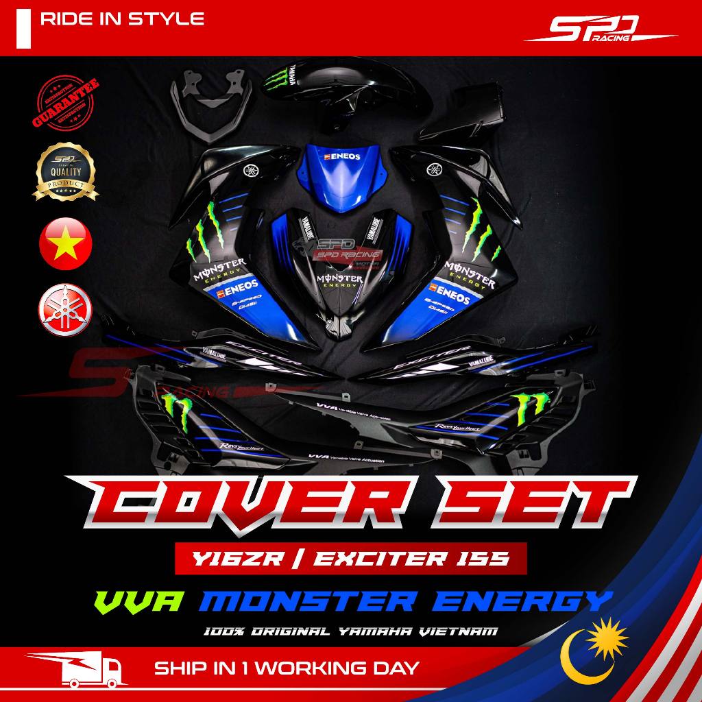 Cover Set for Y16 ( Exciter 155 VVA Monster Energy Yamaha MotoGP ) 100% ...