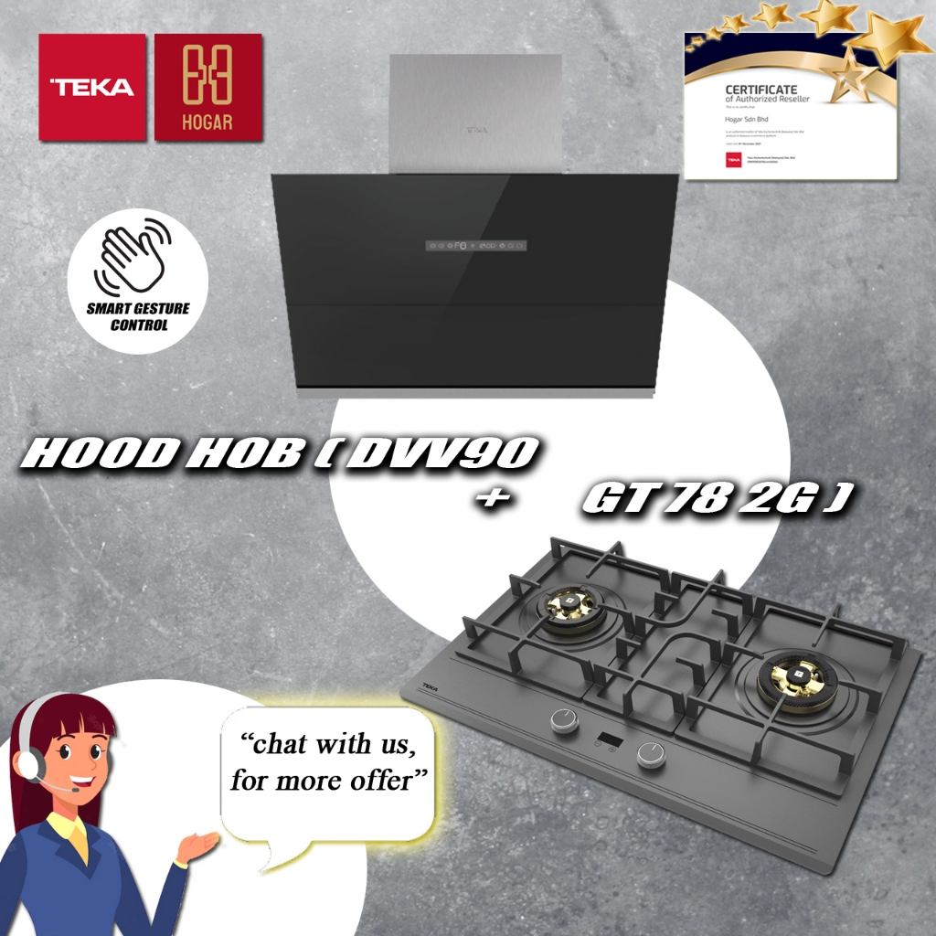 Teka Hood Hob DVV 90 + GT 78 2G | Smart Gesture Control Hood | 1600 ...