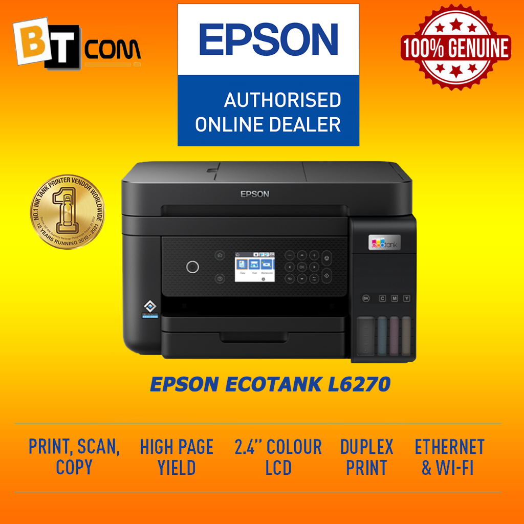 (PRE-ORDER 14DAYS) Epson EcoTank L6270 A4 Wi-Fi All-in-One Ink Tank ...