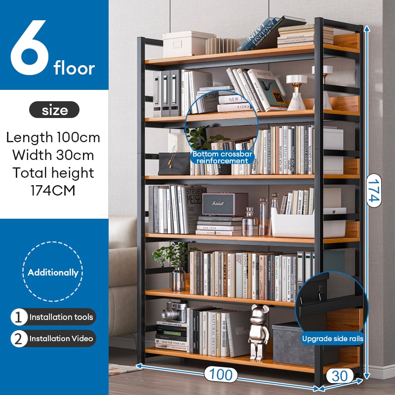 5/4 Tier Book shelf Rack Modern Wood Home Office Metal shelf Display ...