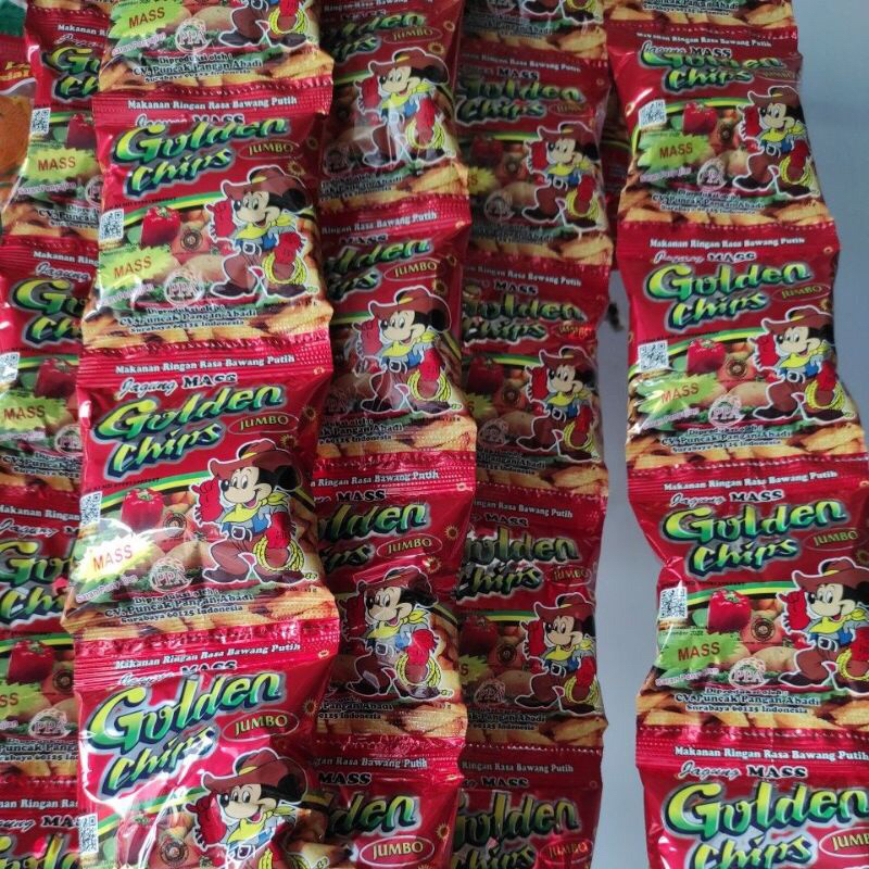 Snack/Jajanan Khas indonesia💥Golden Chips Gurih dan renyah💥1 Renteng ...